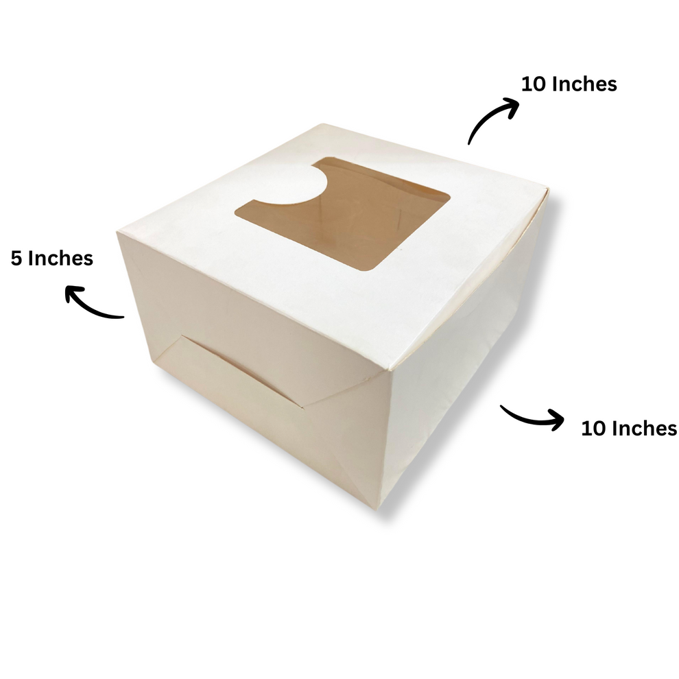 White Cake Box 1 Kg- 10x10x5 inches – Let's Box It