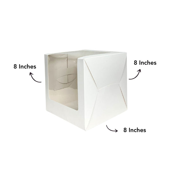 Tall Cake Box- 8x8x8 inches White – Let's Box It